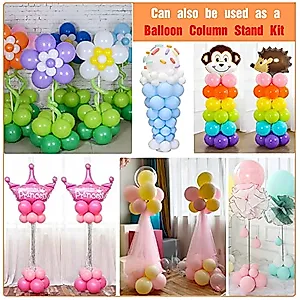 Balloon Column Stand Kit for Floor - 5 Feet Tall Set of 2 Balloon Columns,Balloon Arch Kit with Base and Pole,Balloon Tower Decorations for Wedding, Birthday Party and Event Decorations