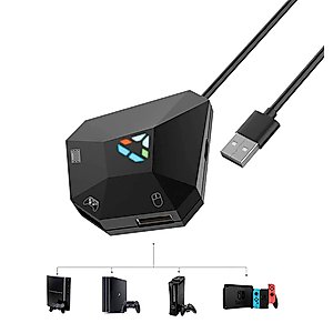 Dobe NS-Switch PS4 PS3 Game Keyboard and Mouse Adapter for PS4, PS3, Xbox one, N-Switch, Host Series Converter（Original Handle Guide Connection）