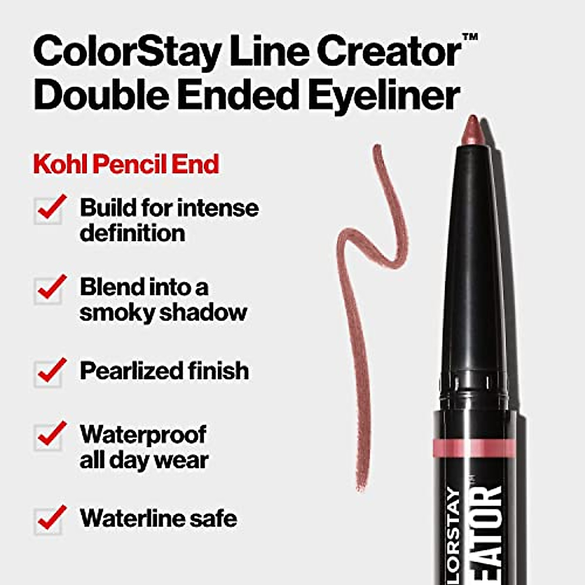 REVLON Liquid Eyeliner & Smoky Kohl Pencil, ColorStay Line Creator Eye Makeup, Waterproof & Transferproof, 153 She's On Fire, 0.004 oz