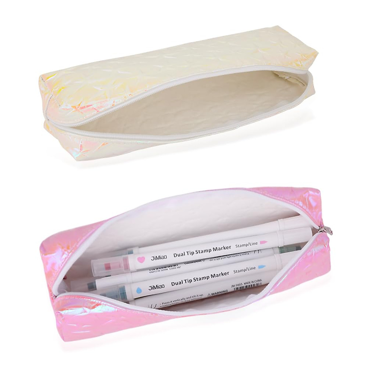 iSuperb 3 Pack Laser Pencil Case Colorful Pencil Pouch Pen Bag Zipper Cosmetic Makeup Pouch (3pcs)