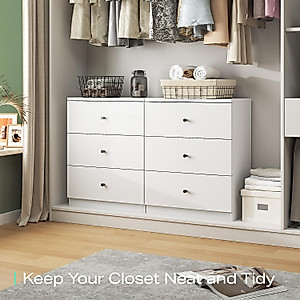 Modern 3 Drawer Dresser for Bedroom, Tall Nightstand with Conical Handles, Wood Chest of Drawers with Storage for Closet, Small Cabinet Bedside for Living Room, White