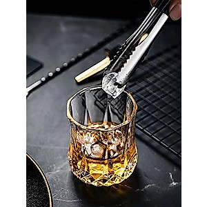 starstree Whiskey Glasses Set of 6, Double Old Fashioned Crystal, Curve Body Scotch Glass Bourbon Rock Glasses for Liquor Vodka Cocktail Rum Cognac, Unique Father's Day Gift for Men