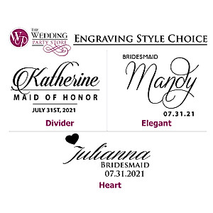 Bridesmaid Stemless Wine Tumbler - Custom Personalized 12 oz Insulated Stainless Steel Cup - Bride, Maid of Honor (White)