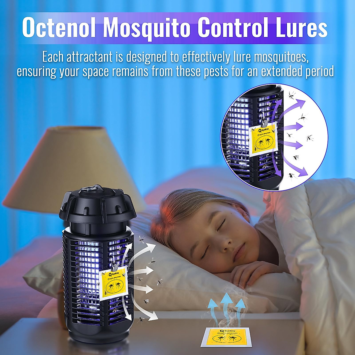 Qualirey 3 Pcs Mosquito Attractants for All Bug Zapper Bait Refill, Safe Yellow Mosquito Lures Fly Bait, Clip on Mosquito Trap Attractant Bait Hang Bug Zapper Refill for Indoor Outdoor