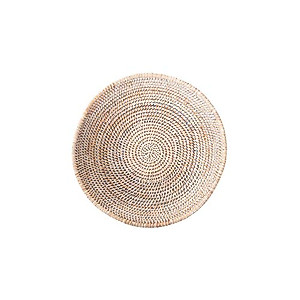 Kouboo La Joll Rattan Fruit Bowl, Large, White-Wash