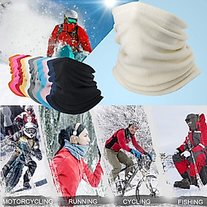 AXBXCX Neck Warmer Gaiter Balaclava - Windproof Ski Mask - Cold Weather Face Motorcycle Mask Cycling Skull Cap Thermal Scarf Winter for Running Snowboarding Fishing Hunting Off-roading Black + White