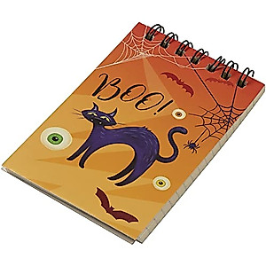 Spiral Notepad - 24-Pack Top Bound Notebooks, Bulk Mini Spiral Notepads for Notes, to-do Lists, Kids Halloween Party Favors, Trick-or Treating, Lined Paper, 4 Halloween Designs, 2.75 x 4.25 Inches