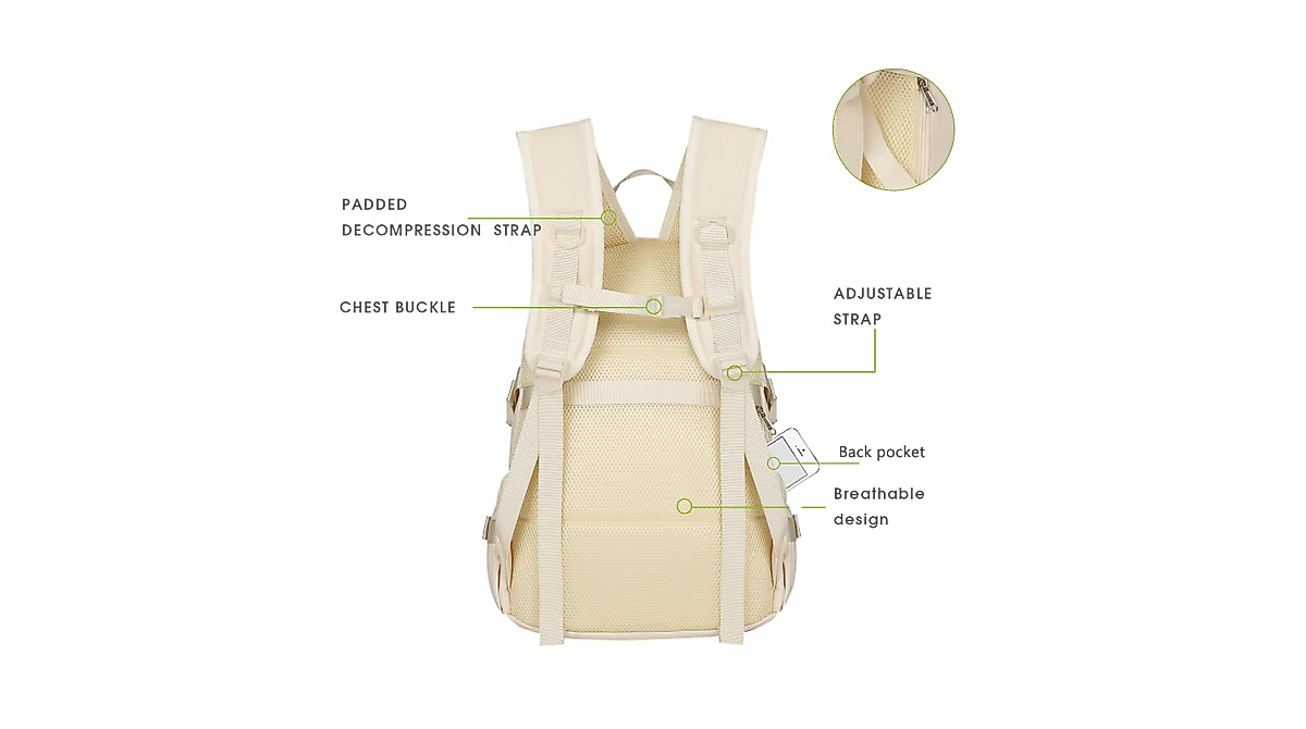 Kawaii Backpack for Girls - Cute School Bag with Pins & Accessories