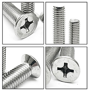 DGZ 25pcs M8-1.25 X 20mm Stainless Steel Flat Head Phillipsl Machine Screws Bolts,Countersunk Machine Screws