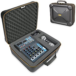 USA Gear Audio Mixer Case - DJ Mixer Audio Bag with Customizable Foam Interior & Durable Exterior Compatible with Yamaha Mixer Mg06X, Behringer XENYX 302USB, ALPOWL Sound Board & More DJ Equipment