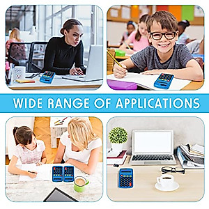 12 Piece Pocket Size Mini Calculators Solar Powered Calculators Handheld 8 Digit Display Basic Calculators Dual Power Basic Calculator Pocket Calculator for Office Students Kids, No Battery