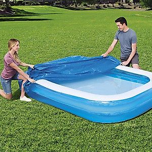 Merkaunis Rectangle Pool Cover 118 x 79 in Inflatable Pool Cover Rectangular Inflatable Swimming Pool Cover Dust Proof Rain Proof Pool Cover for Outdoor Paddling Family Pool Cover