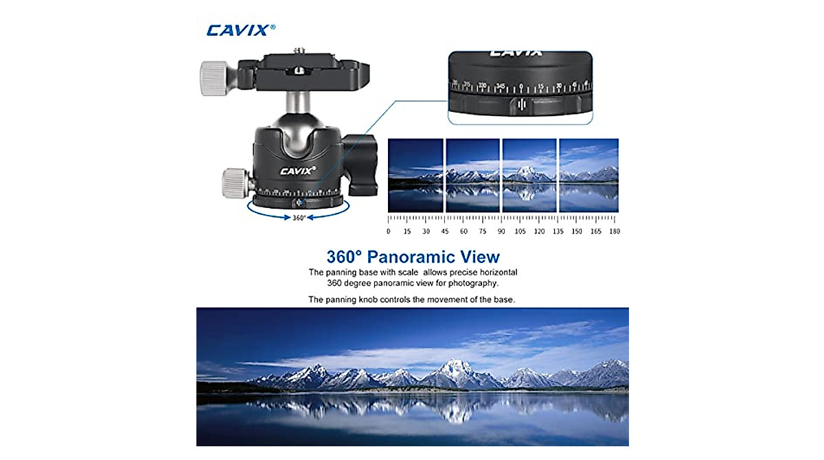 CAVIX H-29S Low Profile Ball Head - 22 Lbs Capacity