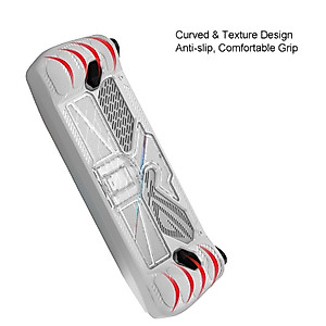 Protective Case with Foldable Kickstand for ASUS Rog Ally 2023 Release Handheld Game Console Full Body Drop-Proof Protector Stand Case with Shockproof,Non-Slip,Anti-Collision (White+Clear)