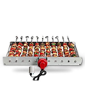 HAOONE Portable Battery Operated Automatic BBQ Grill Rotisserie with 11 Skewers