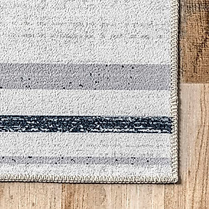 nuLOOM Camila Machine Washable Lunar Eclipse Ultra Thin Area Rug, 4' x 6', Grey