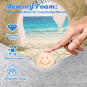 BedsPick Memory Foam Mattress Topper Twin XL 2 Inch, Foam Mattress Pad Extra Long Twin, Super Soft College Dorm Bed Toppers with Ventilation Holes