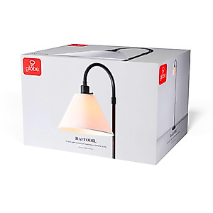 Globe Electric 67397 Barden 58" Floor Lamp, Black, Dark Gray Velvet Shade, On/Off Socket Rotary Switch