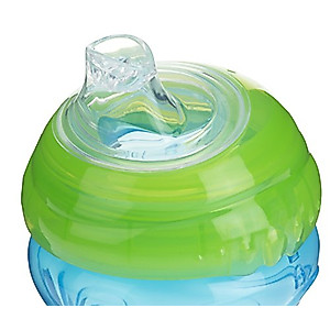 Nuby 2-Pack No-Spill Easy Grip Clik-It Cups, 10 Ounce, Colors May Vary