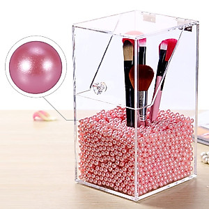 Artificial Pearl, 1300PCS Smooth Glossy Color 2Colors Bead Decoration for Makeup Organizer for Decorations(Pink)
