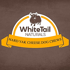 WhiteTail Naturals - Yak Cheese Dog Chews - Long Lasting Tough Dog Bones for Aggressive Chewers & Teething Puppies - All Natural Himalayan Dental Milk Chew Bone (3, Large)