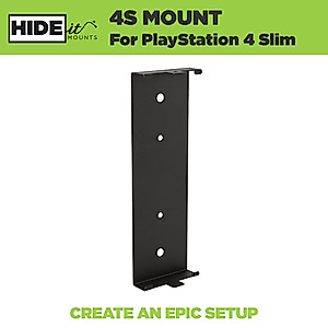 HIDEit Mounts 4S Wall Mount for Playstation 4 Slim - Patented in 2018, American Company - Steel Wall Mount for PS4 Slim to Safely Store Your PS4 Slim Near or Behind TV