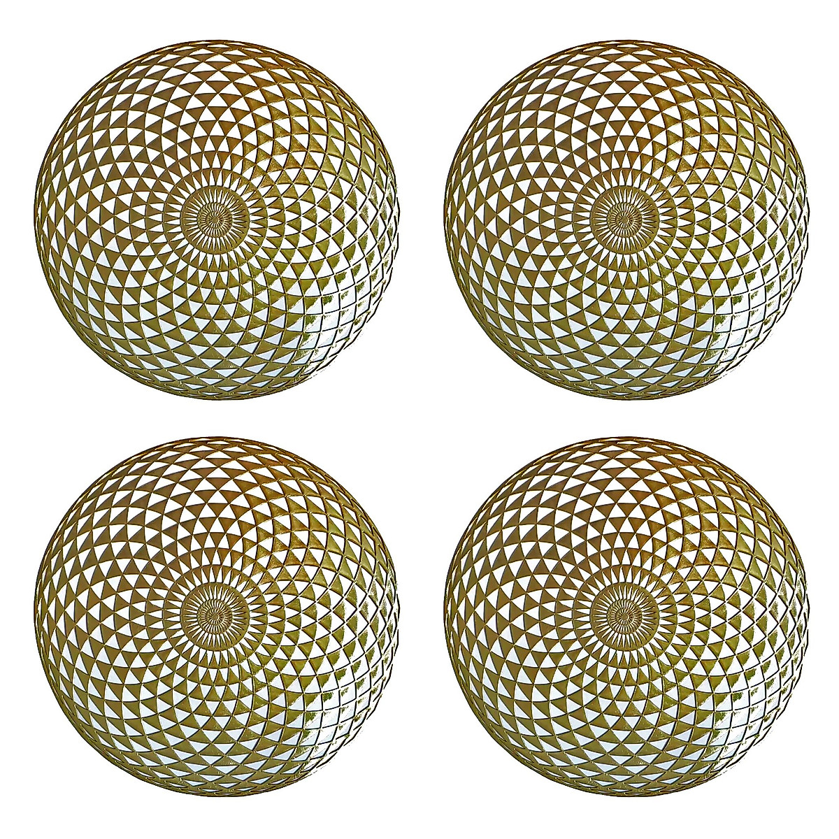 Metallic Placemats Set of 4 - Easy to Clean, Washable Decorative Place Mats for Kitchen and Dining Table - Non-Slip Round Table Mats - Dinnerware & Accessories - Dining Table Centerpiece Decor, Gold