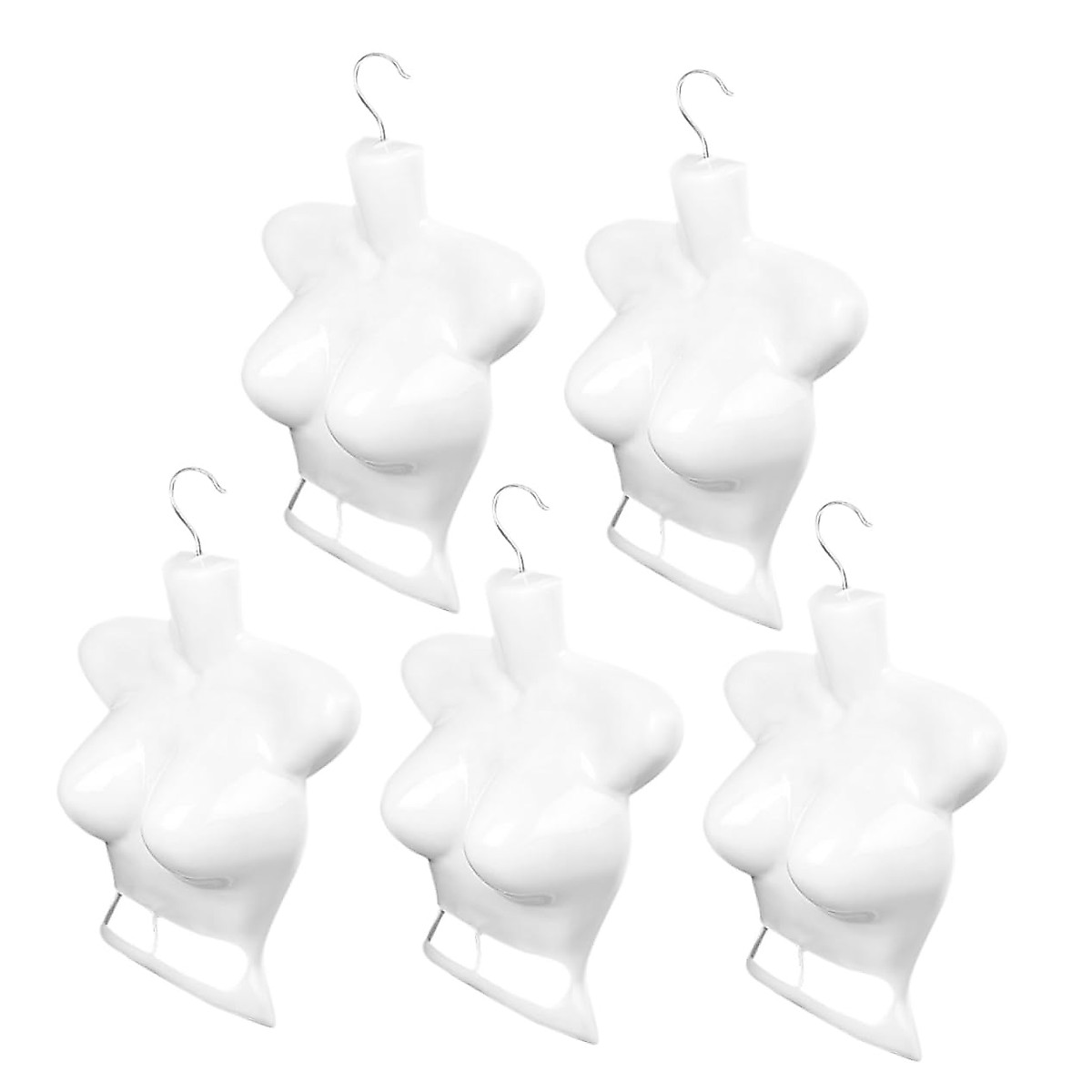 GARVALON 5pcs Mannequin Hanger Body Torso Dress Form Female Upper Display Woman Formal Tops Bathing Suits for Women Clothes Showing Rack Rack, 40x35cm (07O0801W2A)