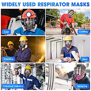 SLJHL Full Face Respirator Mask with Filters Anti Fog Respirators for Organic Gas and Steam Chemical Epoxy Resin Dust Woodworking Welding 6800