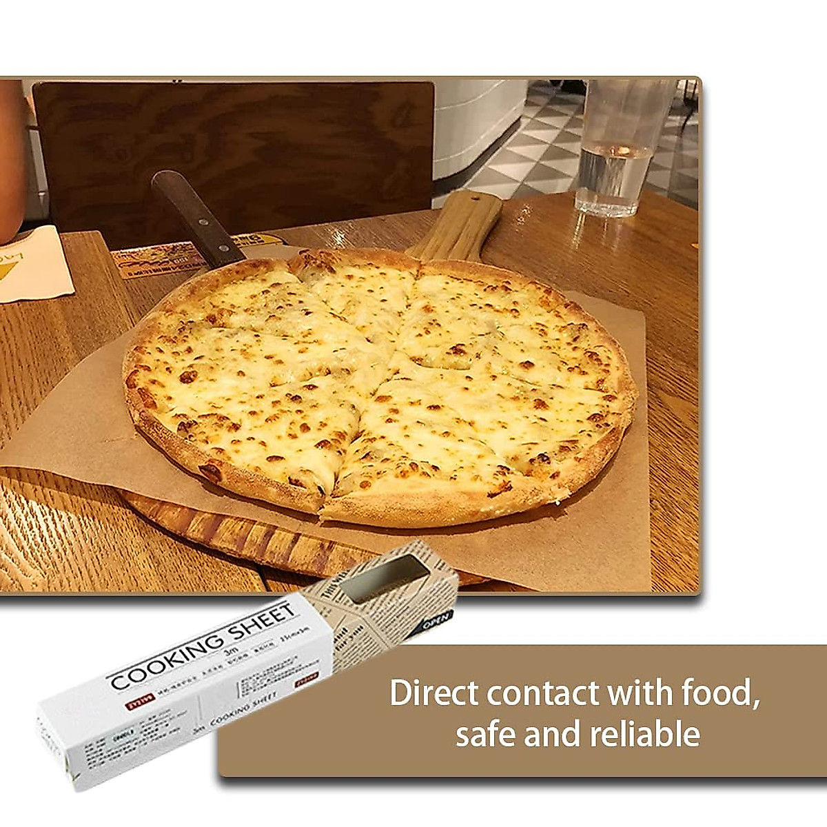 Baking Parchment Paper Roll Non Stick Baking Paper Newspaper Printing Design Food Wrapping Paper for Baking Cookies Bread Pizza Meat and Vegetables