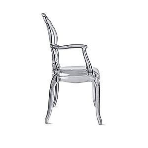 2xhome - Belle Style Ghost Chair Ghost Armchair Dining Room Chair - Smoke Armchair Lounge Chair Seat Higher Fine Modern Designer Artistic Classic Mold