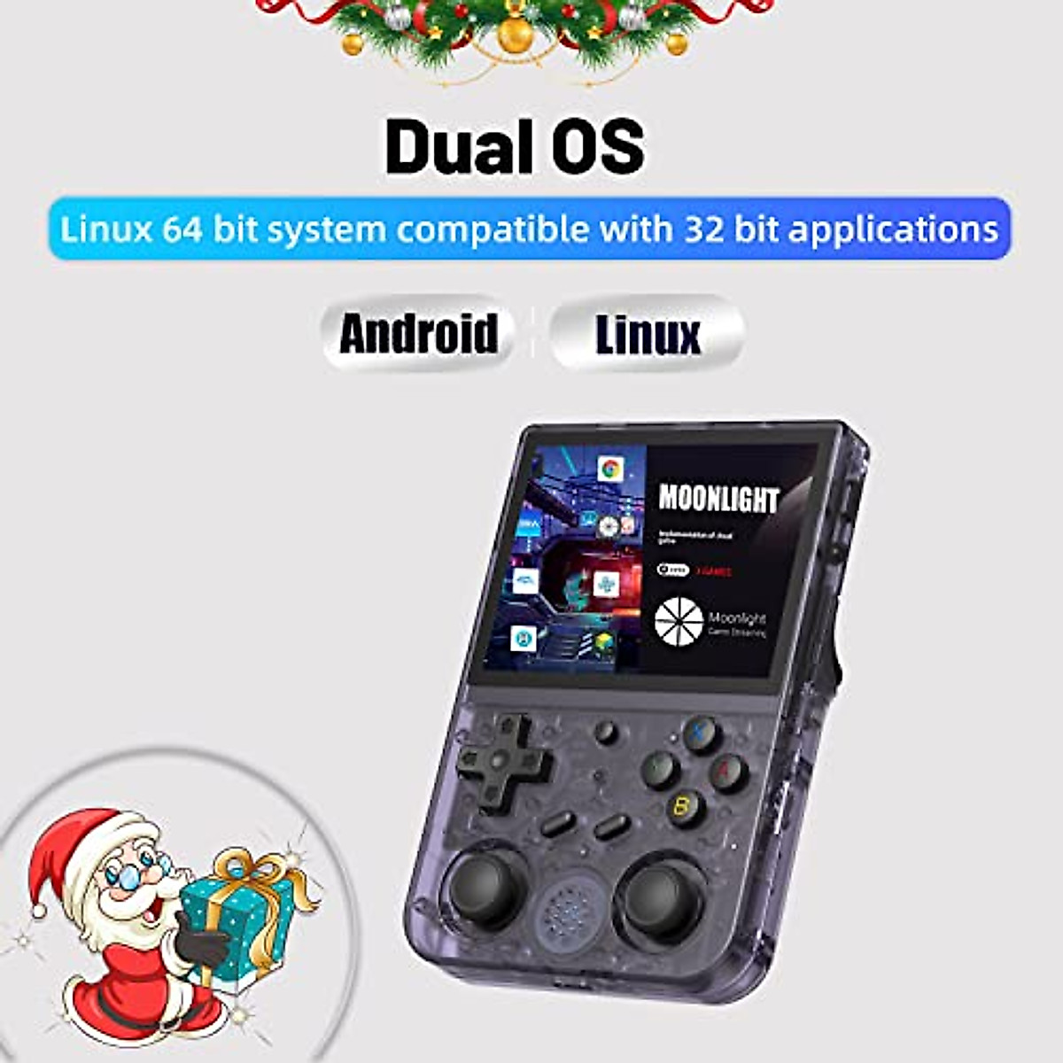 RG353V Retro Handheld Game with Dual OS Android 11 and Linux,RG353V with 64G TF Card Pre-Installed 4452 Games Supports 5G WiFi 4.2 Bluetooth Online Fighting,Streaming and HDMI