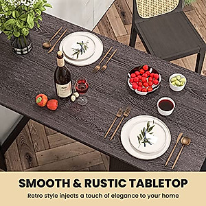 COSTWAY Counter Height Table with Storage, Rectangular 35.5-inch Height Dining Table with Drawer and 2-Tier Storage Cabinet, 3-Level Shelf, Bar Table for Kitchen Island Living Room, Black+Dark Grey