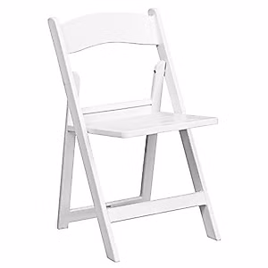 Flash Furniture 2 Pack HERCULES Series 1000 lb. Capacity White Resin Folding Chair with Slatted Seat