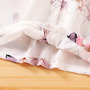 YOUNGER TREE 1-5T Toddler Kids Girls Summer Dress Sling Blue Floral Casual Dress Pattern Girls Party Dress Sleeveless (3-4T, Beige dress)