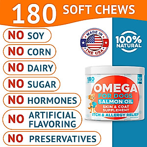 Dog Allergy + Omega 3 Bundle - Anti-Itch Skin & Coat Supplement + Allergy Support Chews - Omega 3, EPA&DHA Fatty Acids - Itching&Paw Licking Relief + Dry&Itchy Skin Treatment - 540 Chews - Made in USA