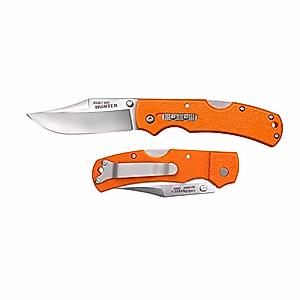 Cold Steel DOUBLE SAFE HUNTER (ORANGE) / 8-3/8" OVERALL / 3.5" BLADE / 3MM THICK / 4-7/8" LONG GFN HANDLE / 8CR13MOV STAINLESS STEEL/AMBI BELT CLIP/BLISTER PACKED