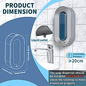 Automatic Soap Dispenser Touchless, Haiaoxonr 700ml wall mounted soap dispenser supports hand soap, dishwashing liquid, etc. for bathroom, kitchen, hotel, office, home and commercial places.