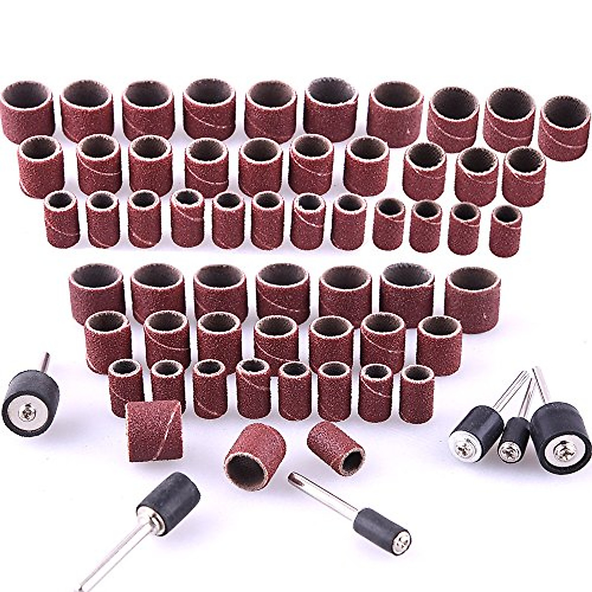 AUSTOR 384 Pieces Drum Sander Set Including 360 Pieces Nail Sanding Band Sleeves and 24 Pieces Drum Mandrels for Dremel Rotary Tool