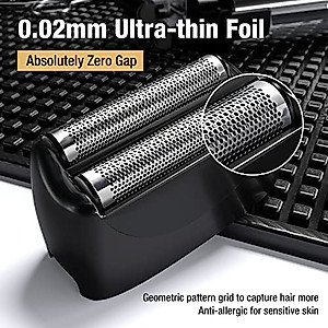 SUPRENT Professional Double Foil Shaver for Barbers,Electric Rechargeable Balding Head Shaver for Men,Bump-Free Shaving with 2 Replacement Shaver Head,Barber Supplies,120Min Runtime,IPX6 Washable