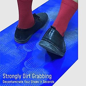 Sticky Mats - Blue Adhesive Mats - Cleanroom Sticky Mats - 30 Sheets Per Mat - Sticky Floor Mats Peel Off for Laboratories, Homes, Construction, Remove Dust and Dirt from Shoes 18X24inch