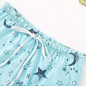 ENJOYNIGHT Women's Pajama Set Short Sleeve Shirt and Shorts Sleepwear V Neck Pjs with Pockets (X-Large, Star)