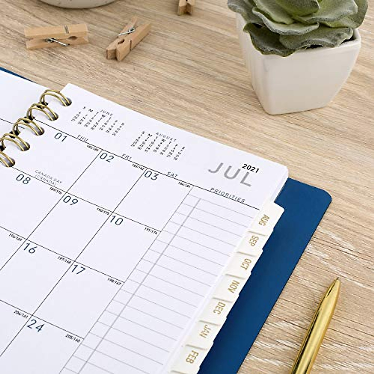 Academic Planner 2021-2022, AT-A-GLANCE Weekly & Monthly Book Planner, 5" x 8", Small, for School, Teacher, Student, Contempo, Classic Blue (70101X20)