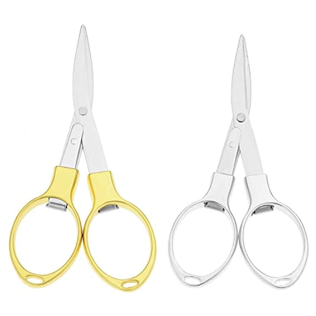 2 Pieces Home Office Travel Folding Scissors, Stainless Steel Telescopic Cutter, Safety Portable Travel,Folding Safety Scissors Trip Scissors