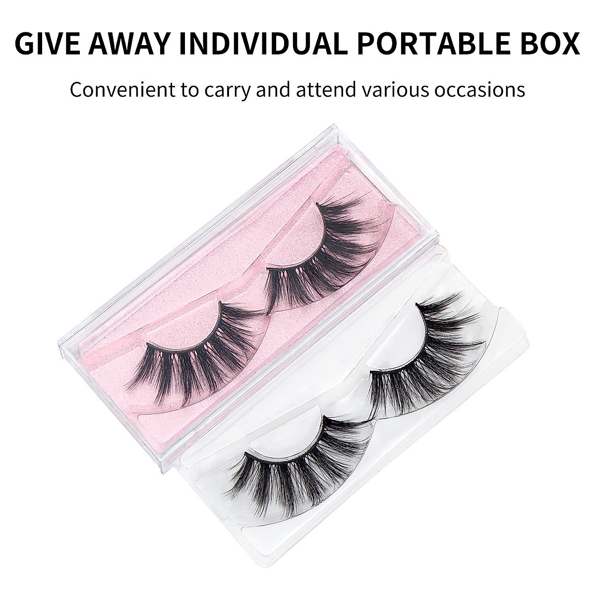 DYSILK False Eyelashes Mink - Strip Lashes 5 Pairs 6D Faux Eyelash Wispy Lashes Cat Eye Fake Eyelashes Natural Look Fluffy Lash Reusable Lash Extension Kit | 004-16.7mm