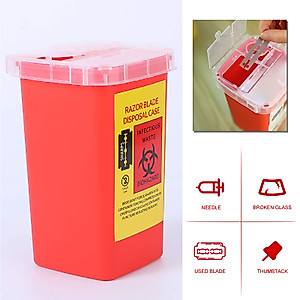 Blade Dispenser Case Razor Blade Disposal Case Barber Shop Storage Bank Container for Used Red