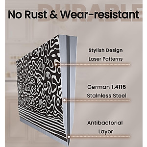 Knife Set, 15 Pieces Kitchen Knife Set with Built in Sharpener, High Carbon German Stainless Steel Knife Block Set, Dishwasher Safe