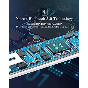 Touch Control True Wireless Earbuds, REEHM IPX7 Waterproof Bluetooth 5.0 Wireless Headphones with Microphone Charging Case 40H Playtime in-Ear Hi-Fi Stereo Sound TWS Earphones Headset for Sport(Touch)