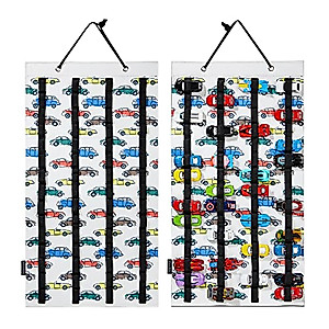 HUHYNN Display Case Compatible with 60 Hot Wheels, Hanging Organizer for Hot Wheels Matchbox Cars, Wall-Mount Display Case for Hot Wheels Fits for 60 for Hot Wheels Storage (White-60 Slots)