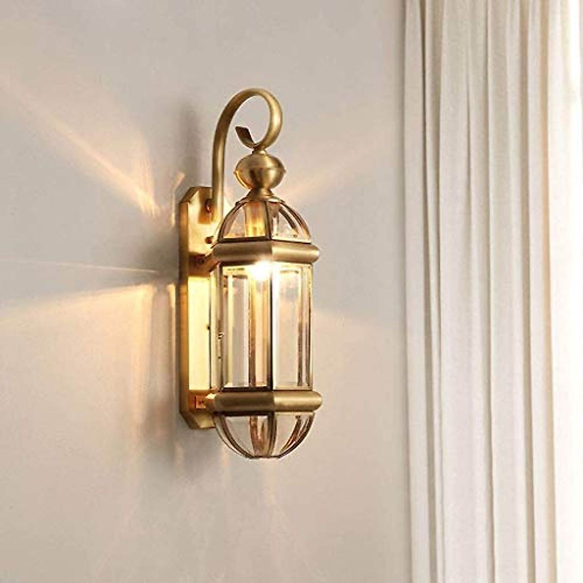 ZpLMW Wall Light Copper Outdoor Wall Light Waterproof Home Retro Garden Lighting Corridor Aisle Balcony Stair Wall Light